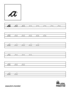Schreibschrift Übungsblätter zum Ausdrucken - Lern.Monster