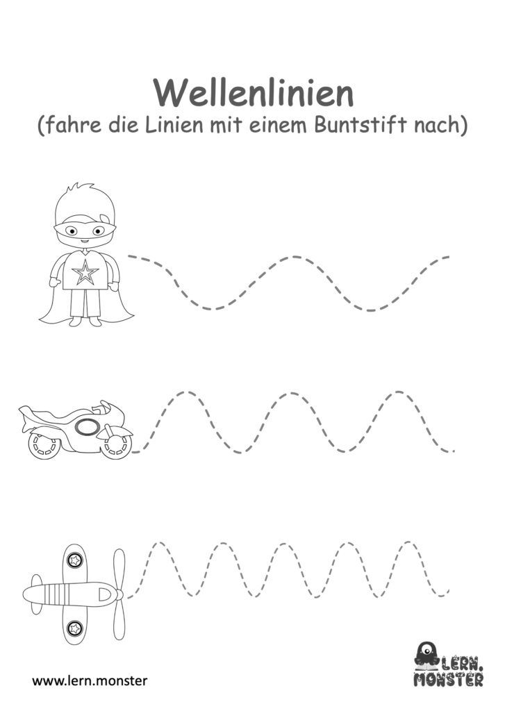 Vorschul Übungsblätter im PDF Format zum Ausdrucken